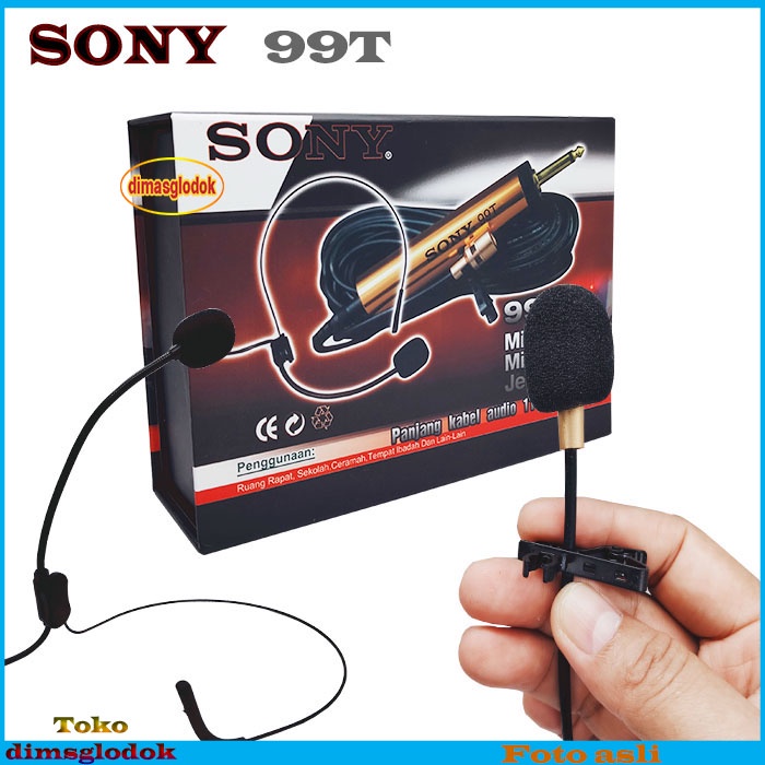 Jual Mic Jepit+Mic Bando SONY 99T Mic imam Mik Kancing Mic Jepit Baju ...