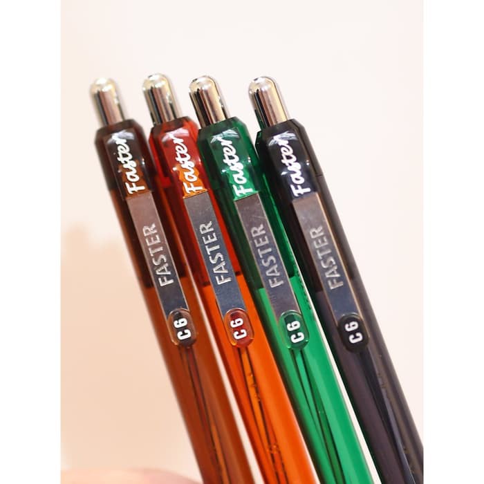 Jual Faster Ballpoint /Pulpen C6 ,0.7 mm isi 12 pcs - black & blue ...