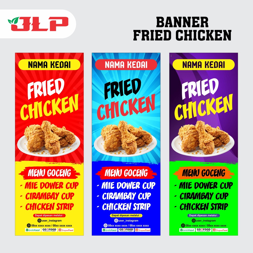 Jual BANNER FRIED CHICKEN / SPANDUK FRIED CHICKEN UKURAN 60 X 160 CM ...