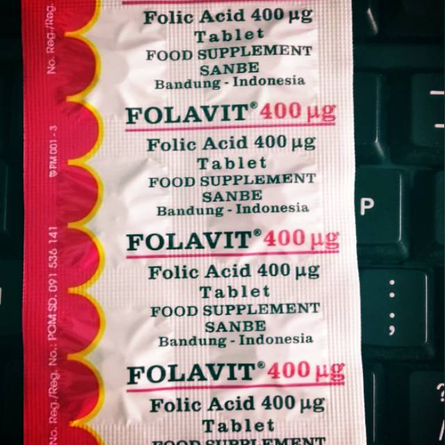 Jual Folavit 400mcg. Asam folat 400mcg/tablet. vitamin ibu hamil ...