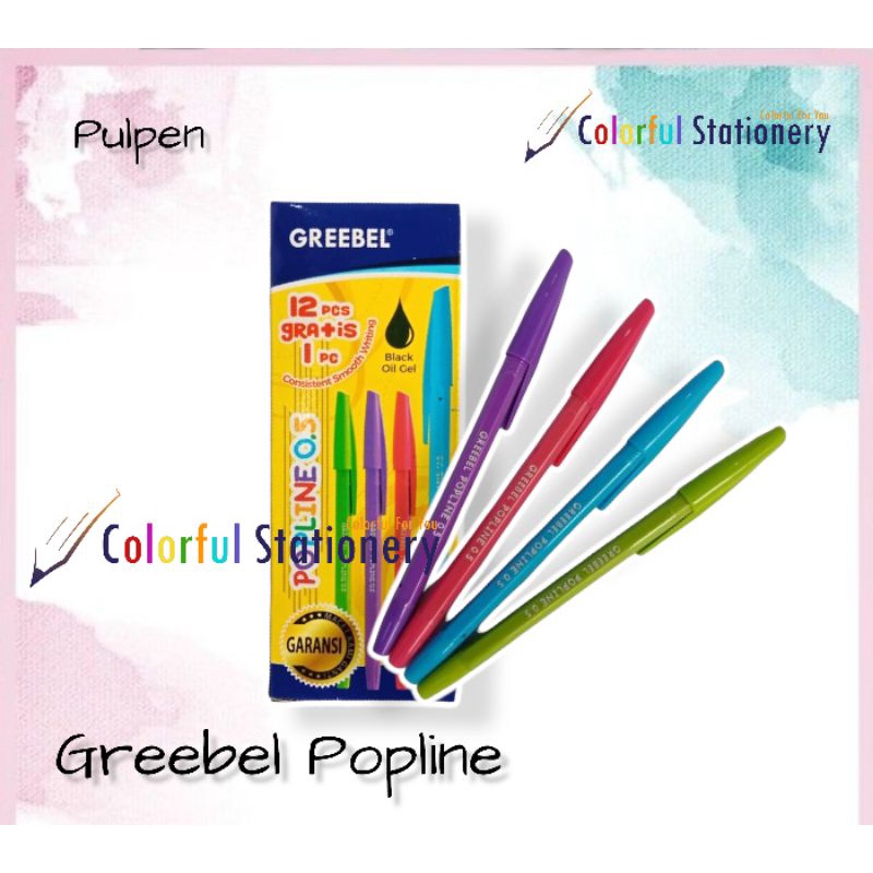 Jual Pulpen / Ballpoint Greebel Popline (12 Pcs) | Shopee Indonesia