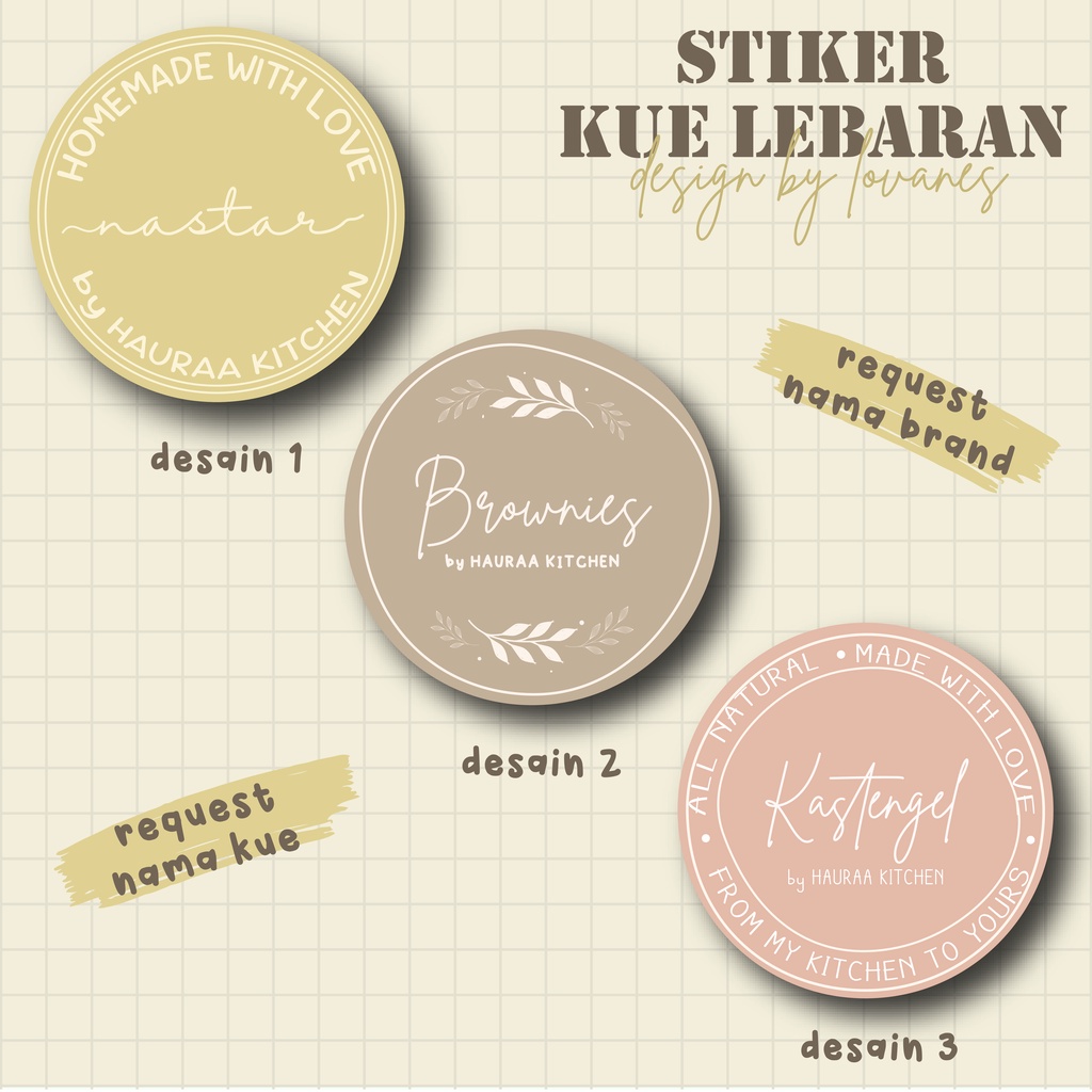 Jual STIKER KUE LEBARAN / LABEL KEMASAN TOPLES KUE / STIKER KUE ESTETIK ...