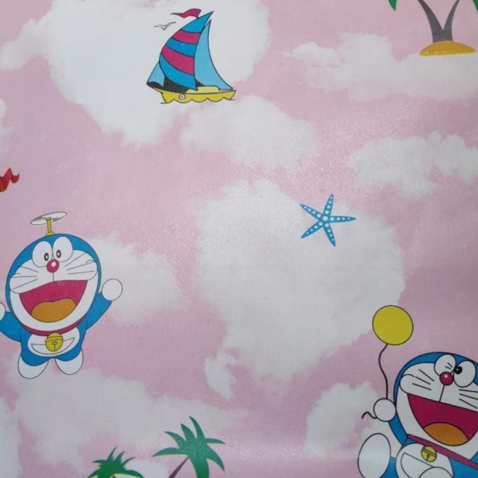 Jual Buruan Wallpaper Doraemon Pink 45 Cm X 10 Mtr || Wallpaper Dinding ...