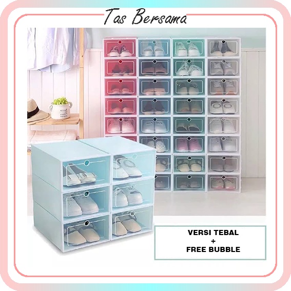 Jual Kotak Sepatu Shoes Box Transparan Tebal PVC MIKA Plastik Tebal ...