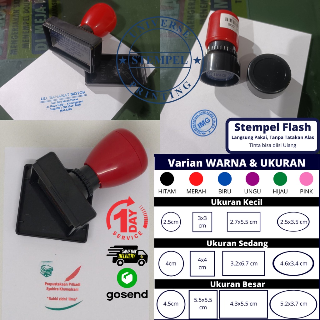 Jual Stempel Flash / Stempel Otomatis Tanpa Bantalan | Shopee Indonesia