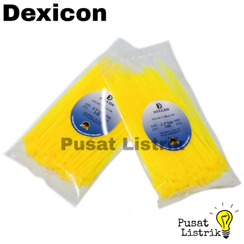 Jual Kabel Ties 2,7x150mm Warna Kuning Dexicon Cable Ties 2.7x15cm ...