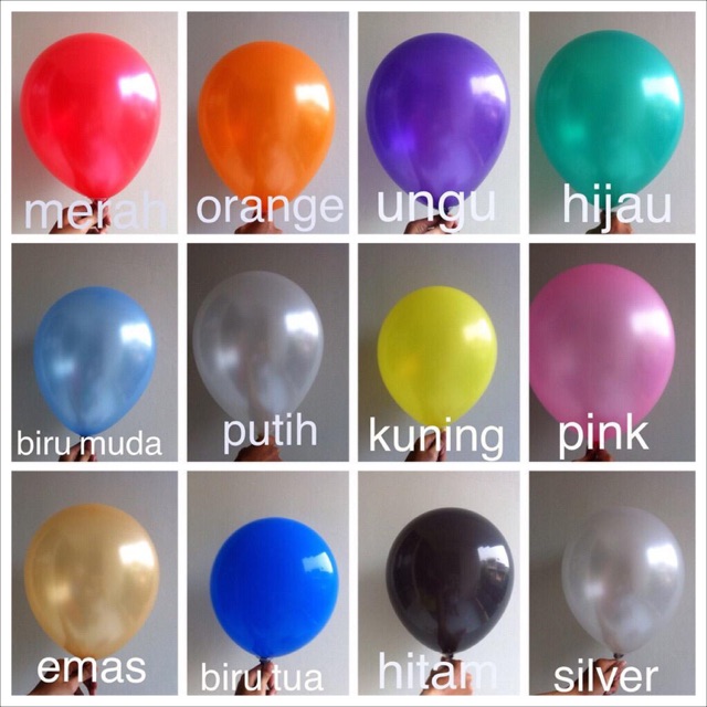 Jual Balon latex lateks warna metalik 12 inch 1 pack 1 kantong | Shopee ...