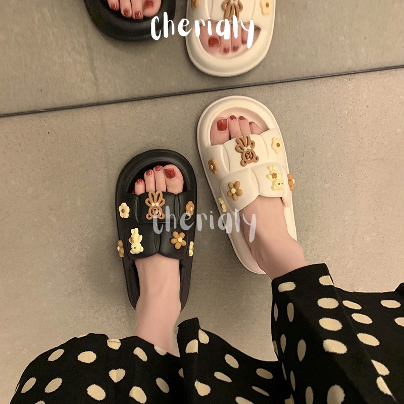 Jual PVC Sandal Jelly Wanita Korean Import Motif Teddy Bear Sol Tebal ...