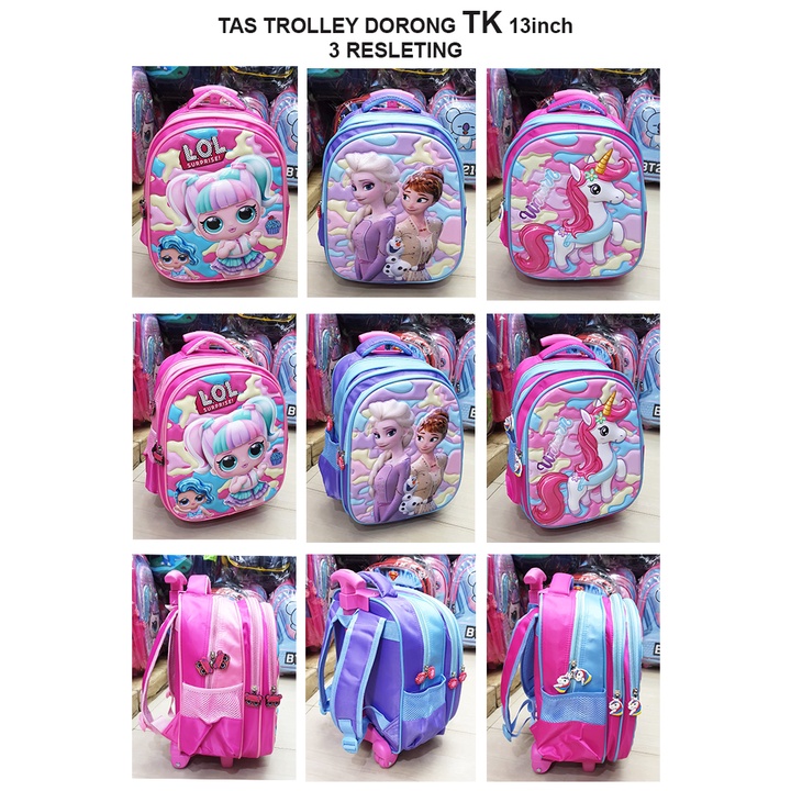 Jual PROMO Tas Roda Dorong Trolley Anak TK Perempuan Cantik Gambar Kuda ...