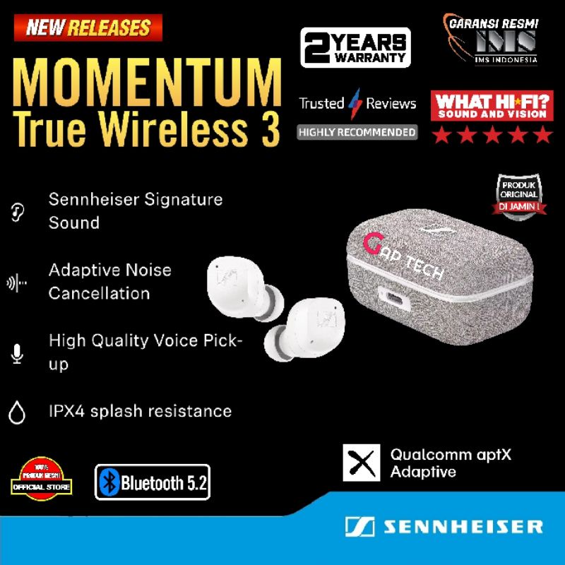 Jual Sennheiser MOMENTUM True Wireless 3 / TWS 3 Flagship Noise ...