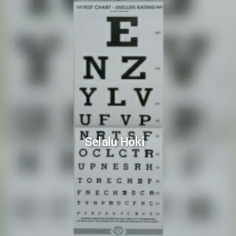 Jual Snellen Chart / Bagan Test Ketajaman Mata / Kertas test mata ...