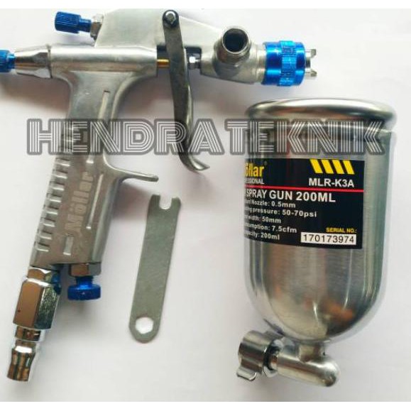 Jual MLI181 SPRAYGUN K3 MOLLAR SPRAY GUN TABUNG ATAS KECIL SPET DUCO ...