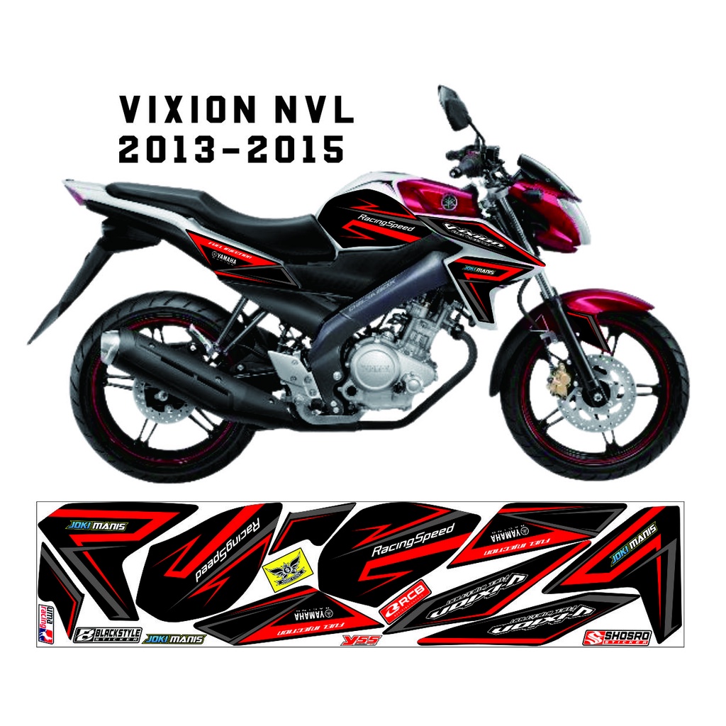 Jual STIKER MOTIF STRIPING VARIASI LIS MOTOR YAMAHA NEW VIXION LIGHTNING/NVL/ MERAH RACING GARIS ...