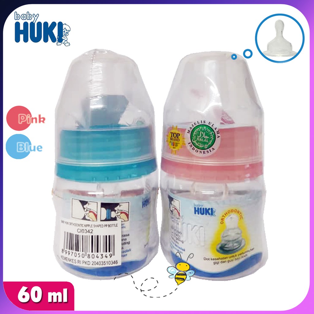 Jual Baby HUKI Botol Susu Bayi PP Shaped 60ml Dot Orthodontic 0 bulan ...