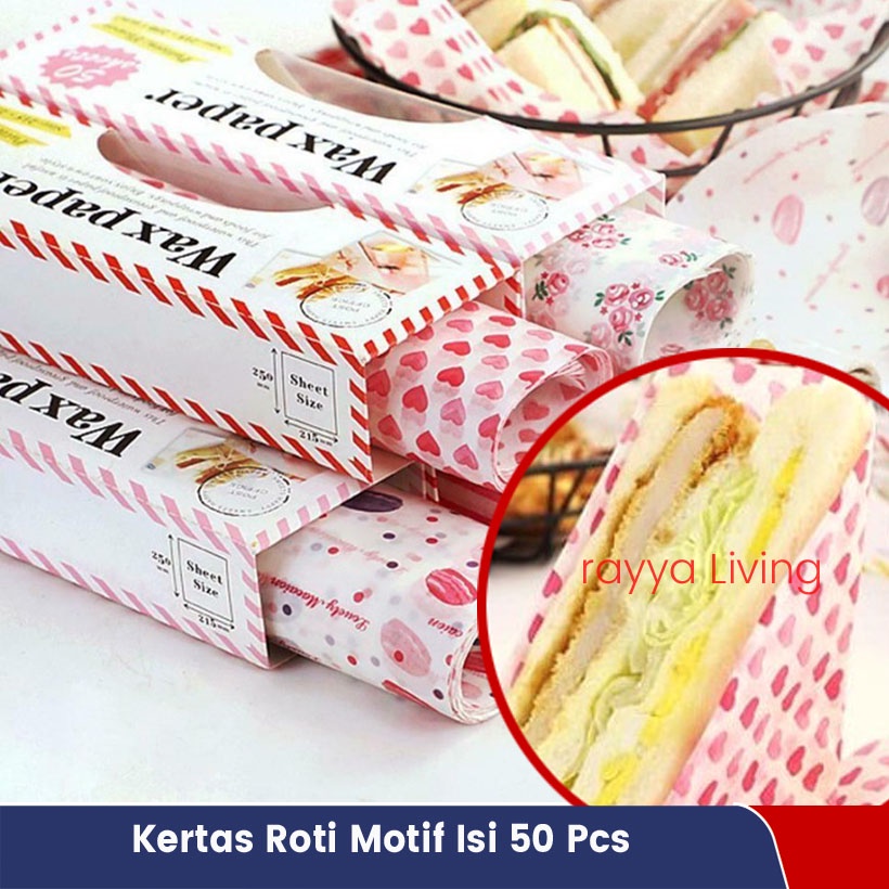 Jual Kertas Wrap Kertas Roti Motif Wrapping Paper Roti Burger Sandwich ...