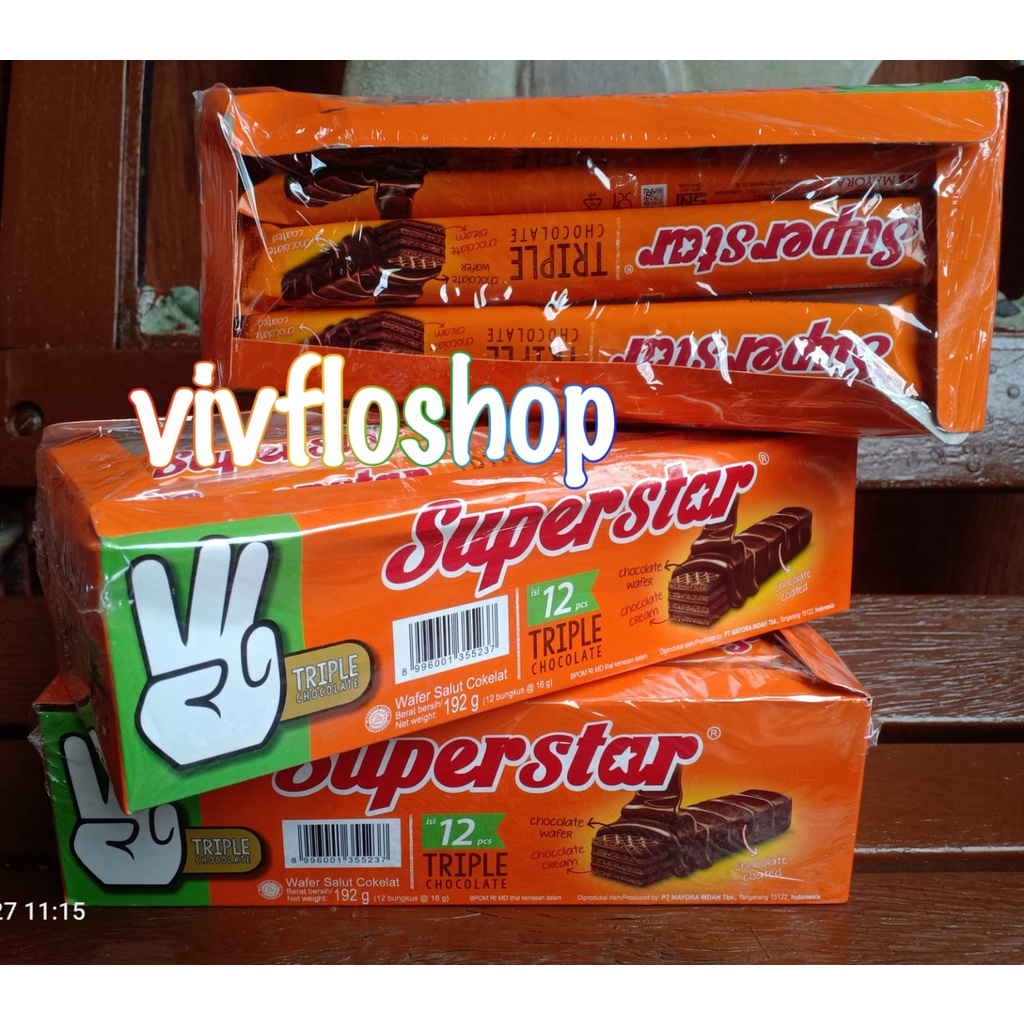 Jual Wafer Superstar (Superman) Triple Chocolate Kemasan Box (20 x 12,5 ...