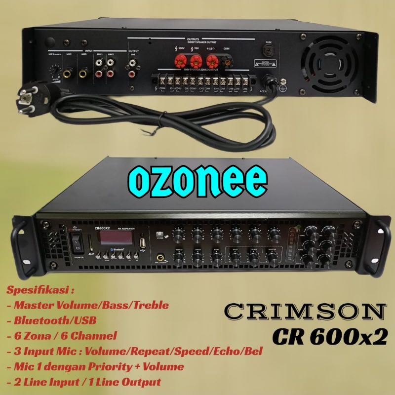 Jual POWER AMPLIFIER CRIMSON CR 600X2 BLUETOOTH USB DAN BELL ORIGINAL | Shopee Indonesia