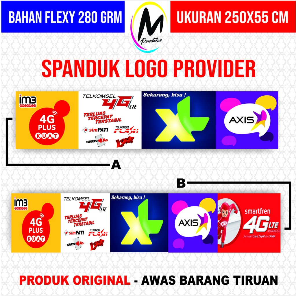 Jual Spanduk Konter Logo Operator - Ukuran 250x55 Cm | Shopee Indonesia