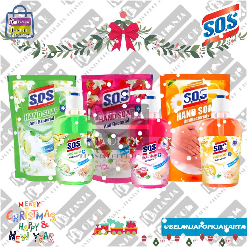 Jual SOS SABUN CUCI TANGAN HAND SOAP WASH ANTI BACTERIA 400ML 300ML ...