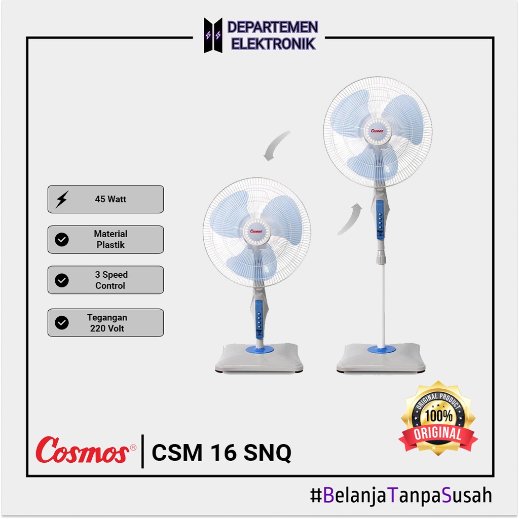 Jual Cosmos 16 SNQ – Stand Fan / Kipas Angin Berdiri 16 inch 2in1 ...