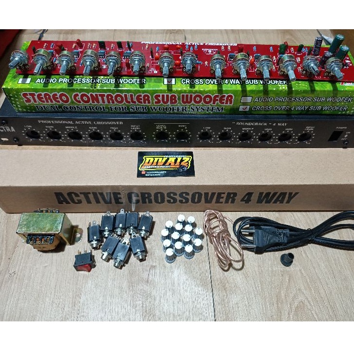 Jual kit Aktif Crossover 4way sub + box paket komplit | Shopee Indonesia