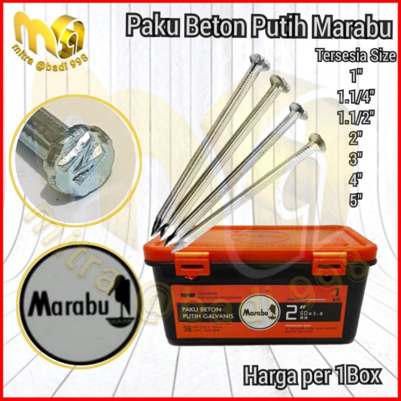 Jual Paku Beton Marabu - Paku Baja Beton Tembok - isi 1kg per Box ...