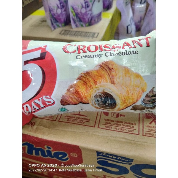 Jual 5Days Croissant Creamy Chocolate Roti Croisant Croisan 60gr ...