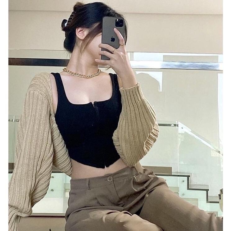 Jual Basic id Fashion Liam Oversize Crop Cardigan / Balero / Outer knit premium / Crop cardy ...