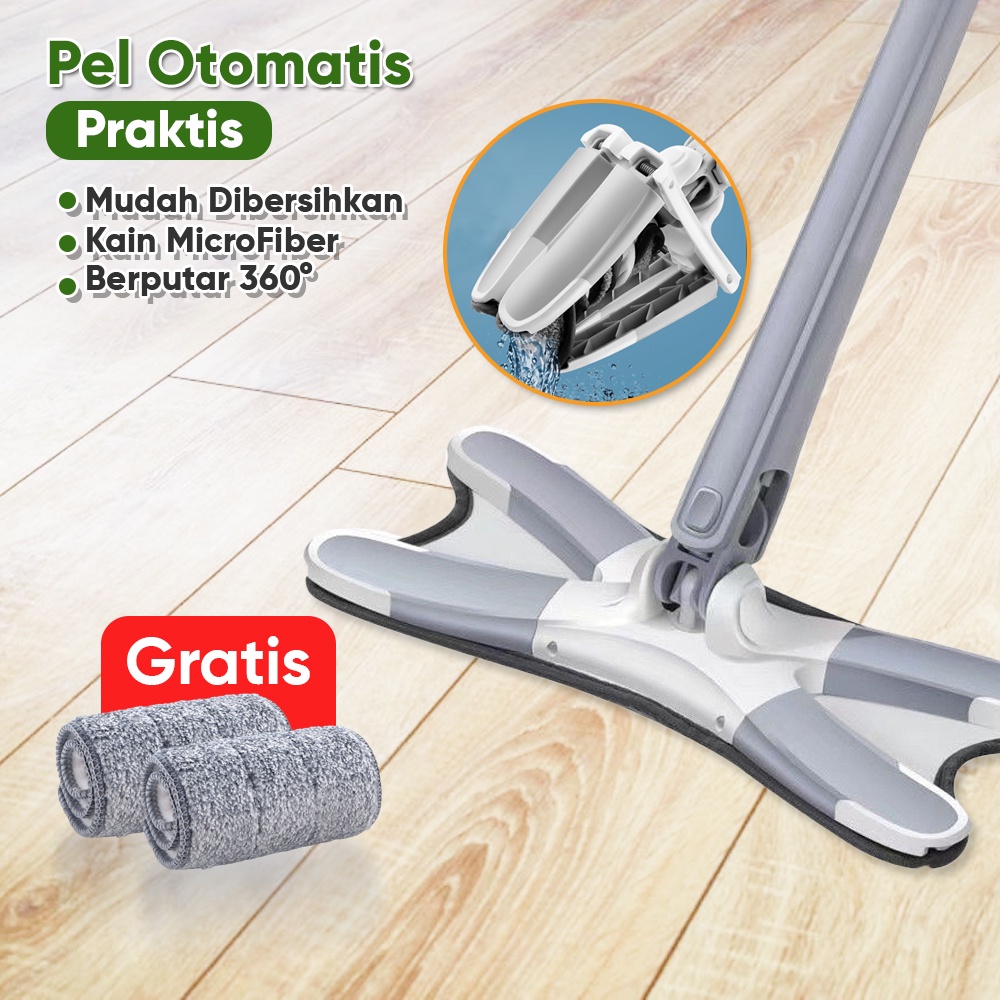 Jual HARGA TERMURAH Alat Pel Peras Otomatis / Alat Pel lantai X-Shape ...