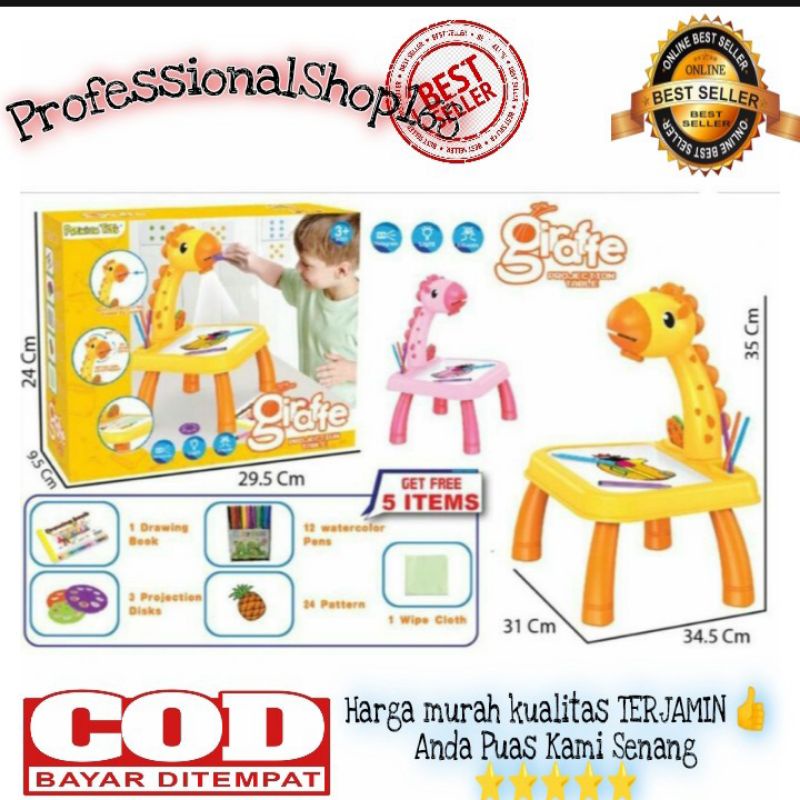 Jual PS - Meja Projection Table Giraffe 3in1 Coloring Drawing / Meja ...