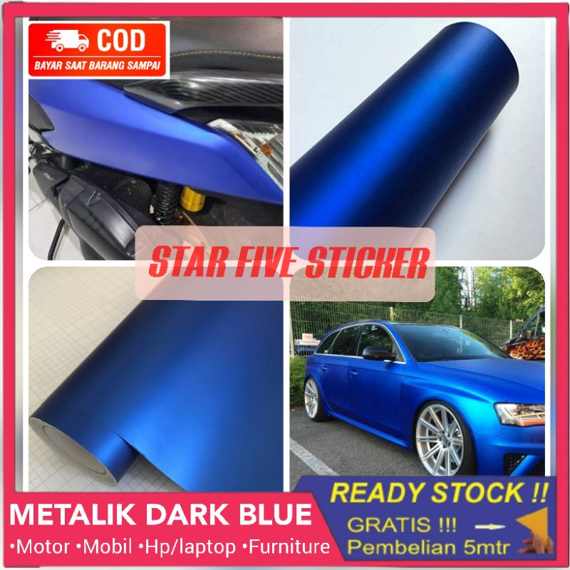 Jual Stiker Skotlet Motor Biru Tua Metalik Doff Sticker Mobil Dop Matte ...