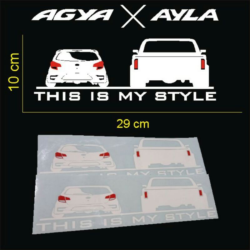 Jual Stiker Mobil Toyota Agya Daihatsu Ayla Sticker Kaca Mobil | Shopee ...