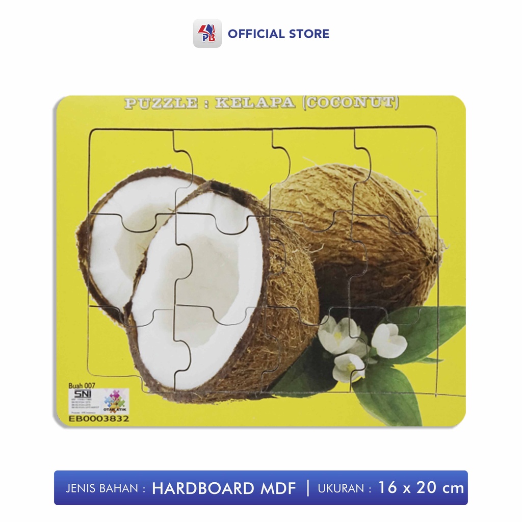 Jual Puzzle Edukasi Anak / Puzzle Kayu / Puzzle Anak Kelapa Apel Tomat ...