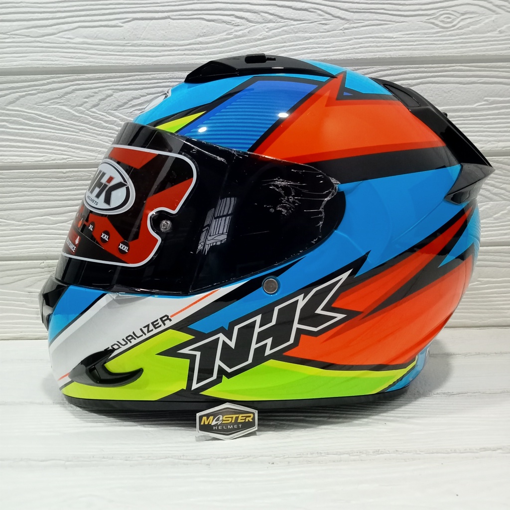 Jual HELM FULL FACE NHK MOTIF RACE PRO EQUALIZER BLUE FLO GLOSSY ...