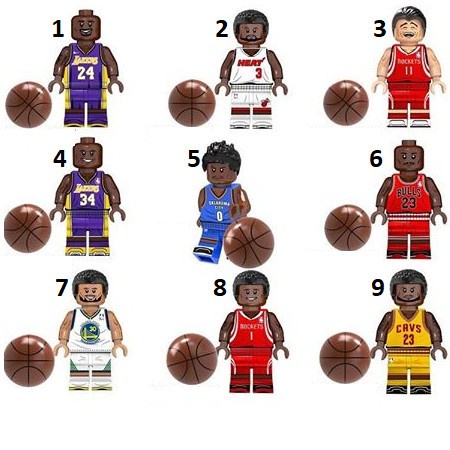 Jual NBA Michael Jordan Lebron Kobe Bryant Oneal Basket Minifigure ...