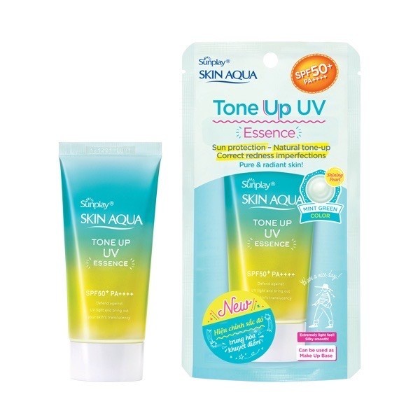 Jual SKIN AQUA TONE UP UV ESSENCE MINT GREEN SPF 50 + PA ++++-BPOM | Shopee Indonesia