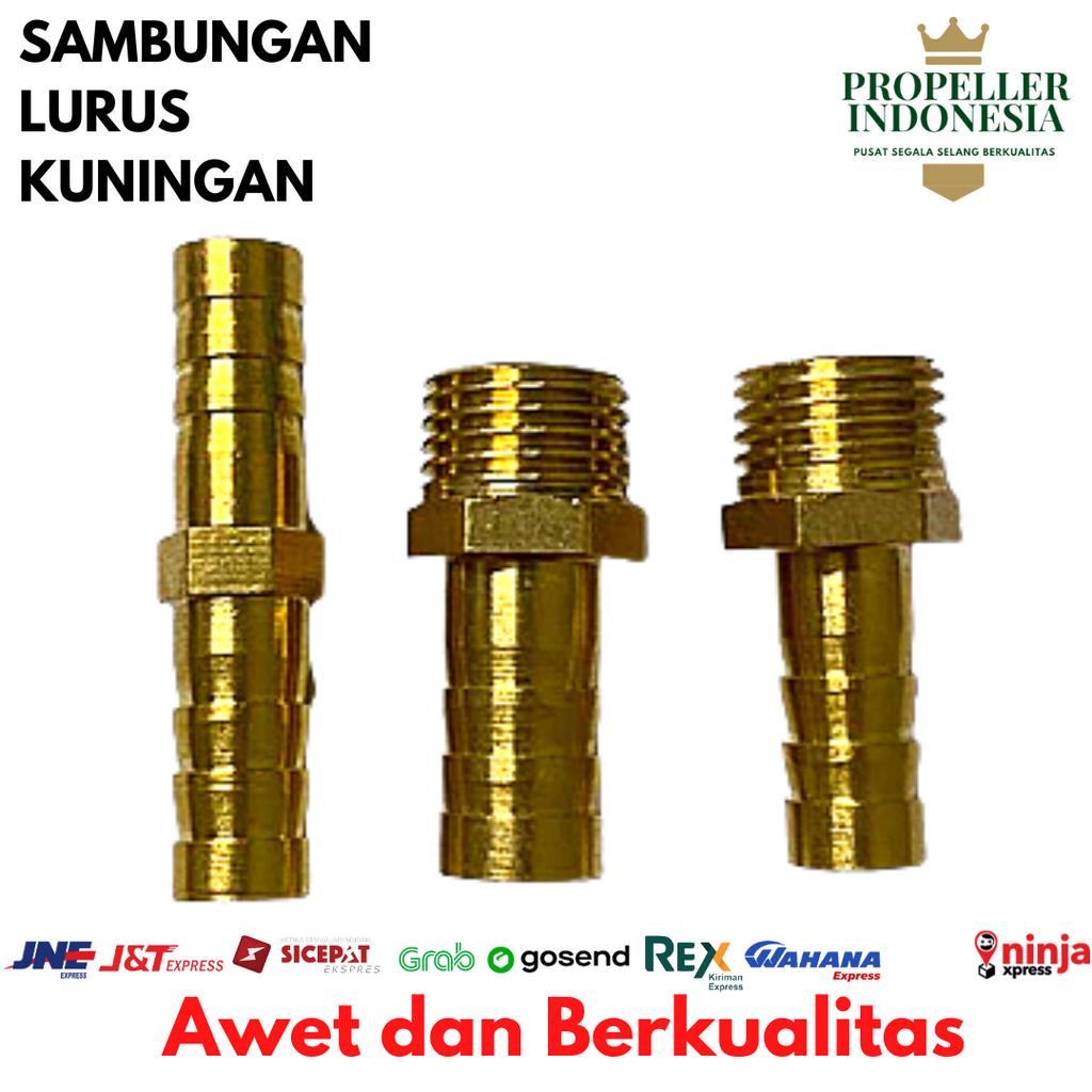 Jual Sambungan Selang Kuningan Lurus Kompresor 5/16Inch Neple 2 Cabang ...