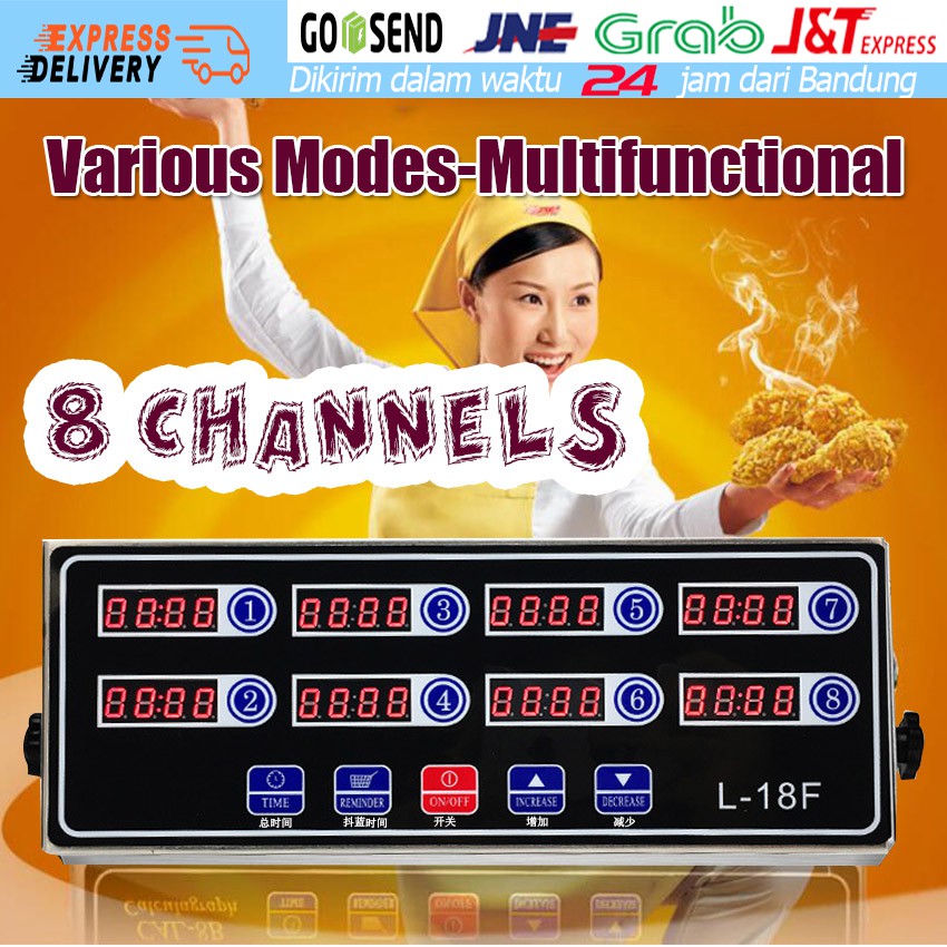 Jual 3 Stage Reminder 8 Channel Digital Timer CAL-8B Shaking Timing ...