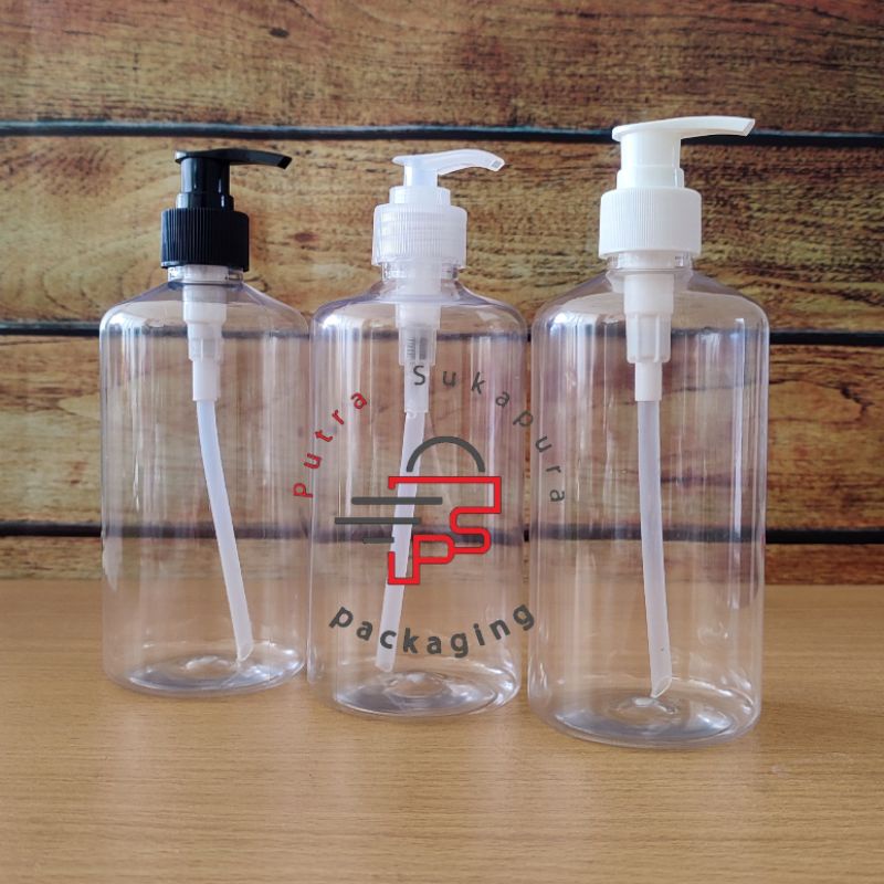 Jual botol pump 500ml bening botol pump 500 ml kemasan sabun cair pet | Shopee Indonesia