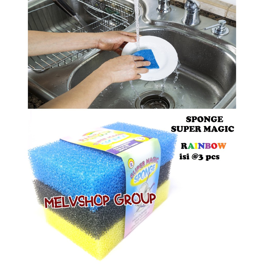 Jual SPONS CUCI PIRING RAINBOW / SPON FILTER / SPONS SERBAGUNA / SPONGE ...