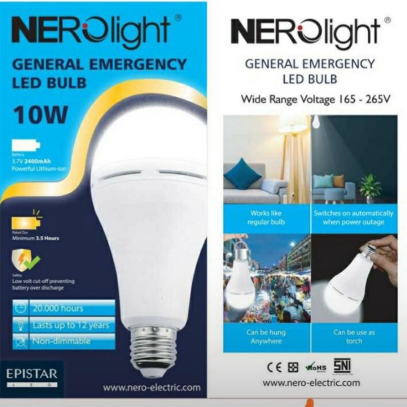 Jual Nerolight Emergency Bulb LED 10W Kuning / Bolam LED Emergency 10 ...