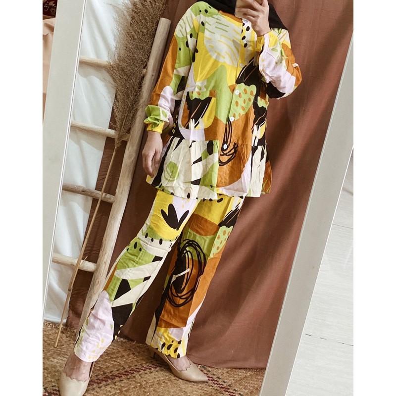 Jual Piama Set rayon / Stelan piama adem / One Set Piama / VIOLA SET ...