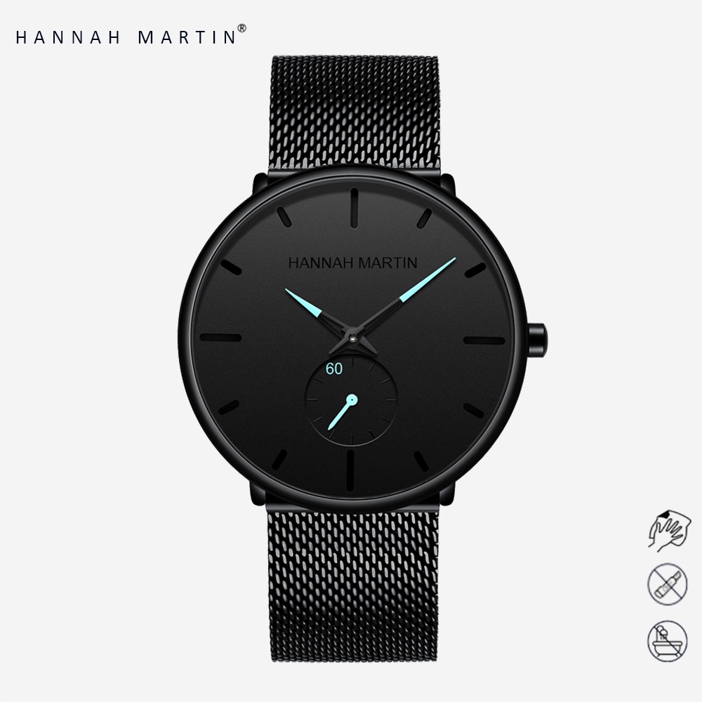Jual HANNAH MARTIN Jam Tangan Pria Sangat tipis 100% Original korea ...