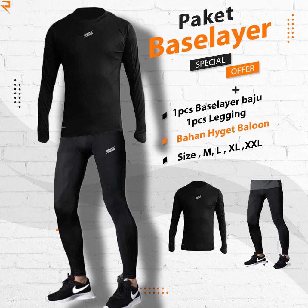 Jual [SPESIAL] PROMO BAJU GYM FITNESS + CELANA BASELAYER MANSET LEGGING ...