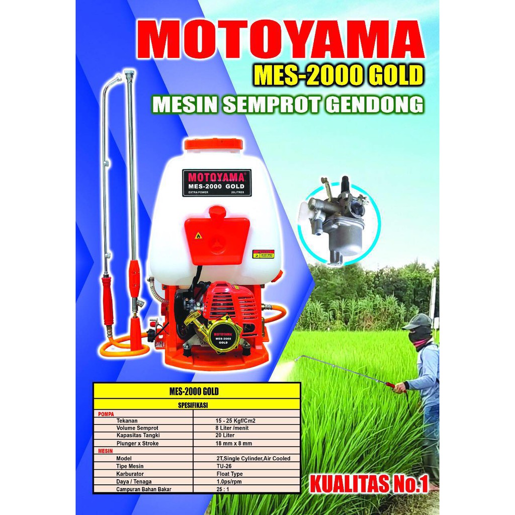 Jual MOTOYAMA MES-2000 GOLD Mesin Semprot Gendong 20L Knapsack Power ...