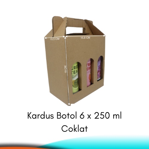 Jual Kardus Botol 6x250ml Diecut Coklat Polos Dus Jinjing Box Kemasan ...