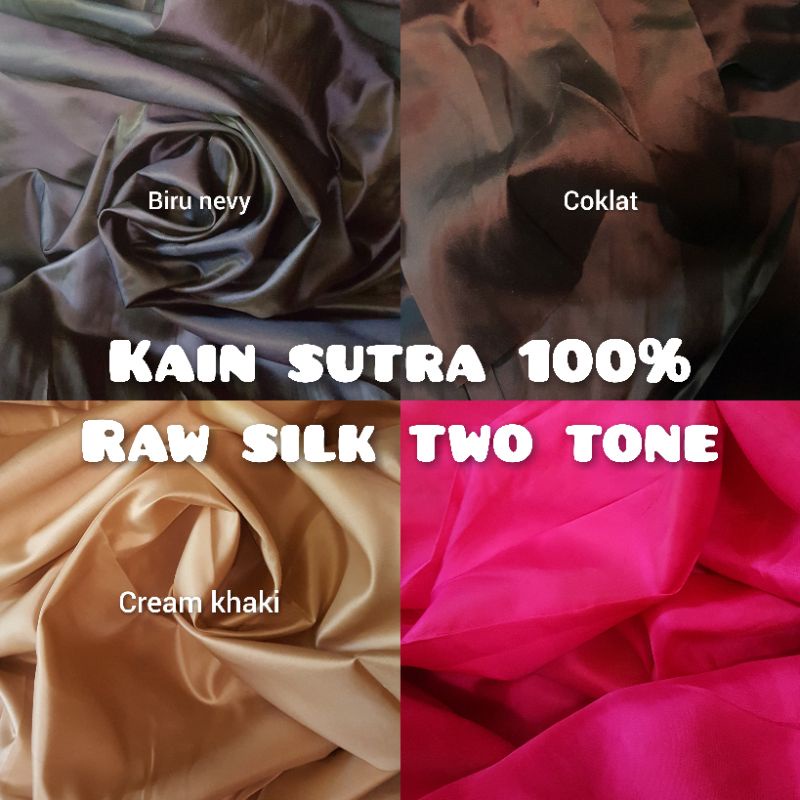 Jual Kain Sutra Asli Kain Sutra Polos Pure Raw Silk fabric | Shopee ...