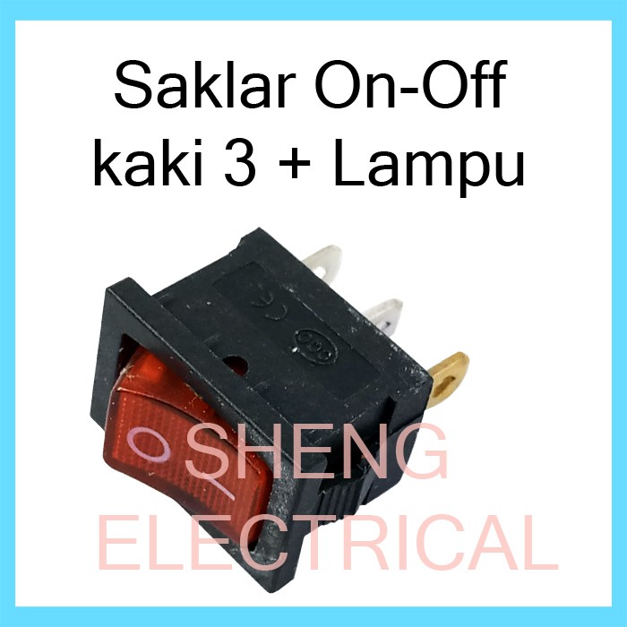 Jual Saklar Kaki 3 Pin + Lampu Indikator On Off 3P Rocker Switch Lamp 3 ...