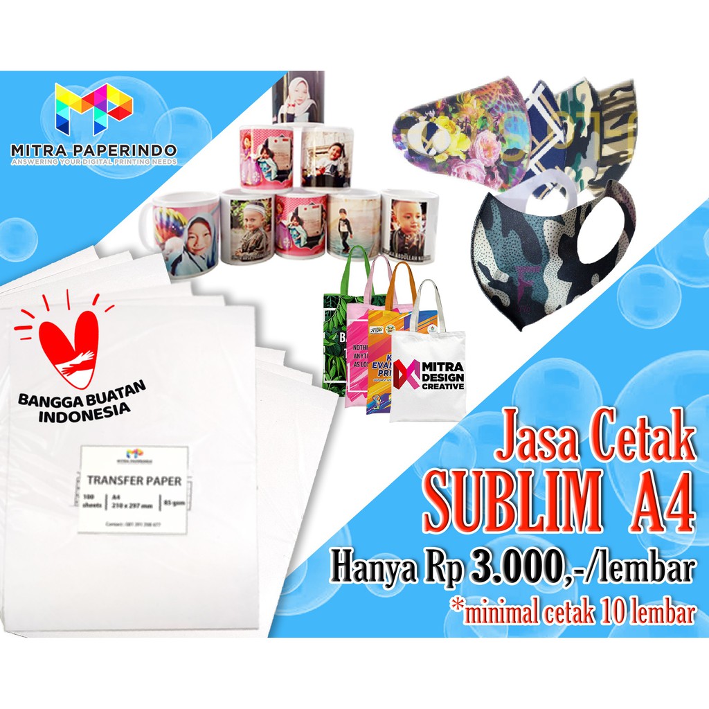 Jual Jasa Print Sublim ukuran A4 1000lembar | Shopee Indonesia