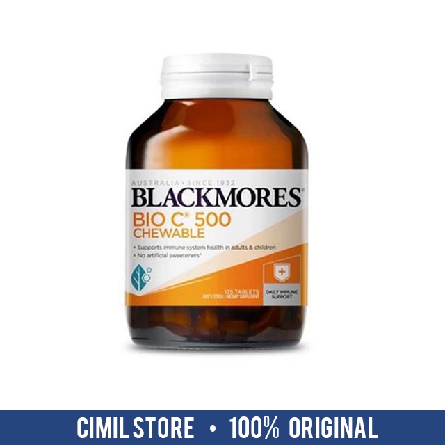 Jual Blackmores Bio C 500 Chewable 500mg - 125 Tablets | Shopee Indonesia